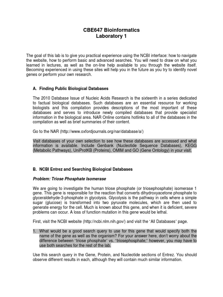Bioinformatics Lab 1 | PDF | Genetic Code | Directionality (Molecular ...