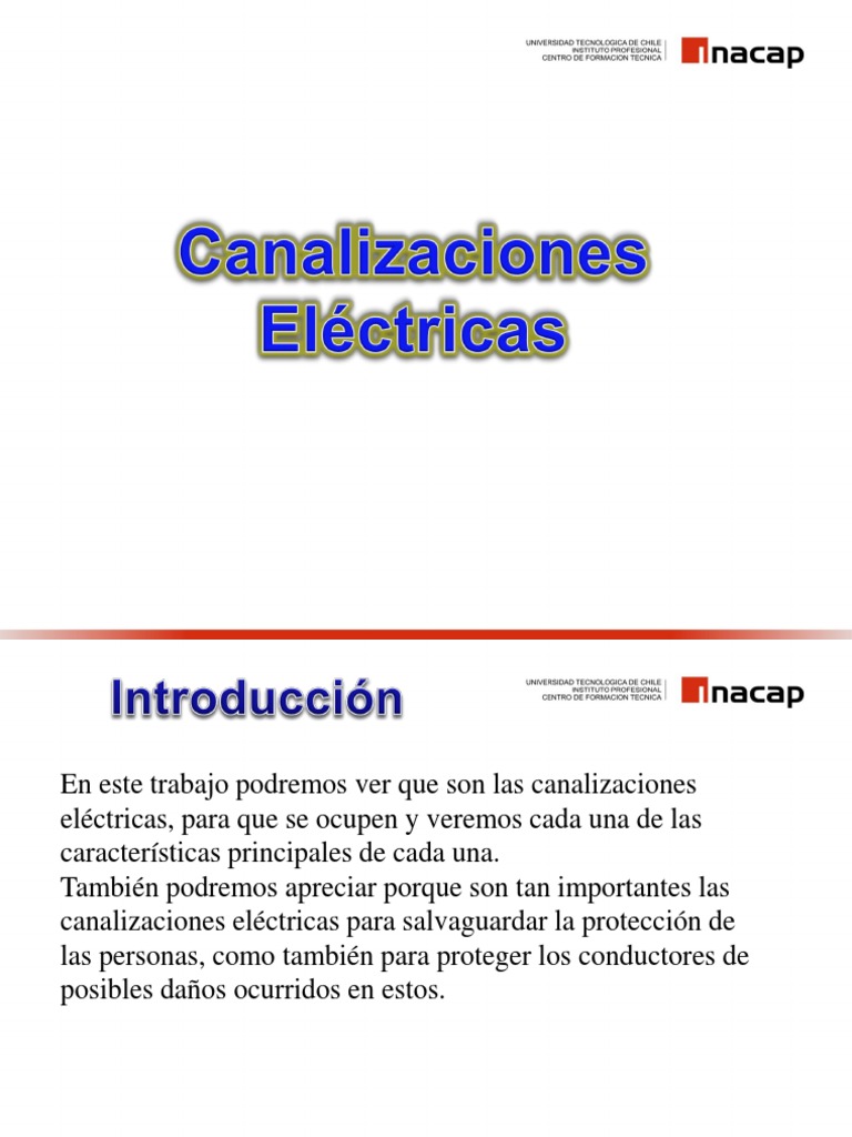 Presentacion Canalizaciones Electricas | PDF | Rieles | Tubería (transporte de fluidos)