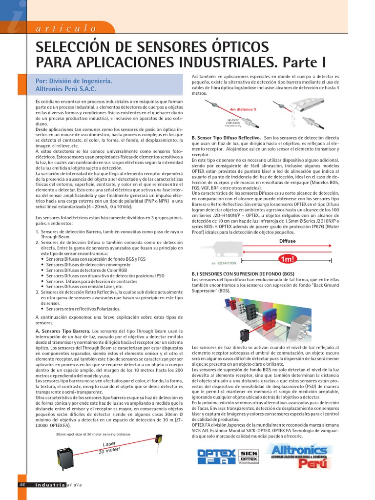 Seleccion de Sensores Opticos | PDF | Sensor | Ligero