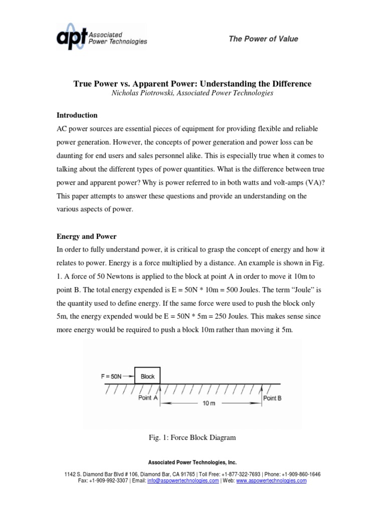 True vs. Apparent Power | PDF