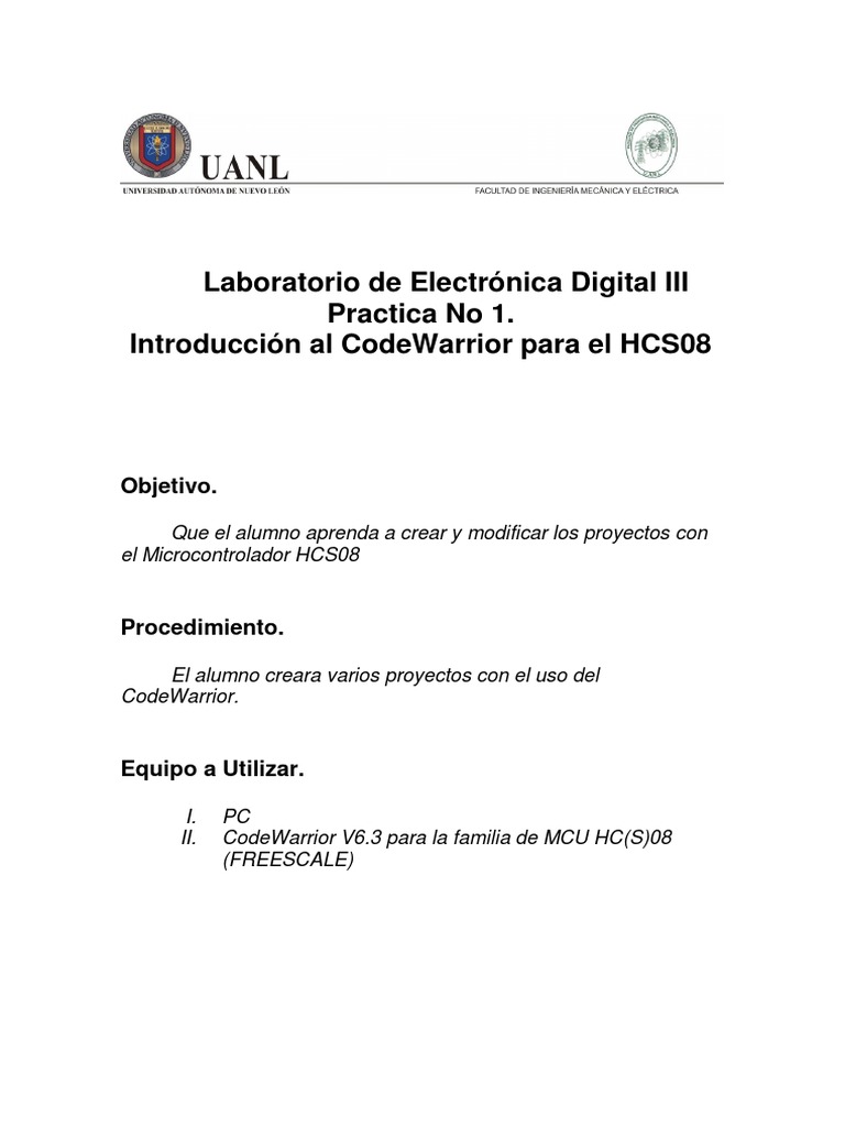 Introducción a CodeWarrior HCS08 | PDF | Tecnología