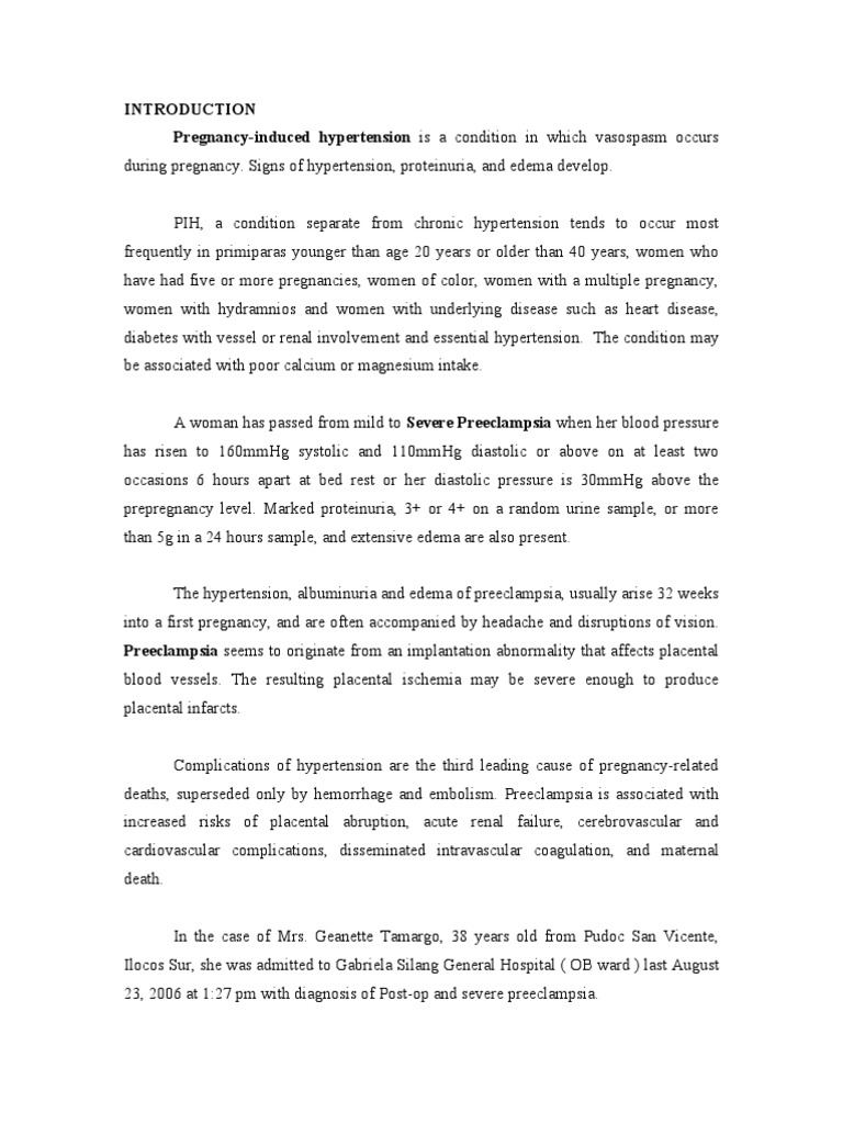 Case Study On Ob Ward Preeclampsia | PDF | Hypertension | Childbirth