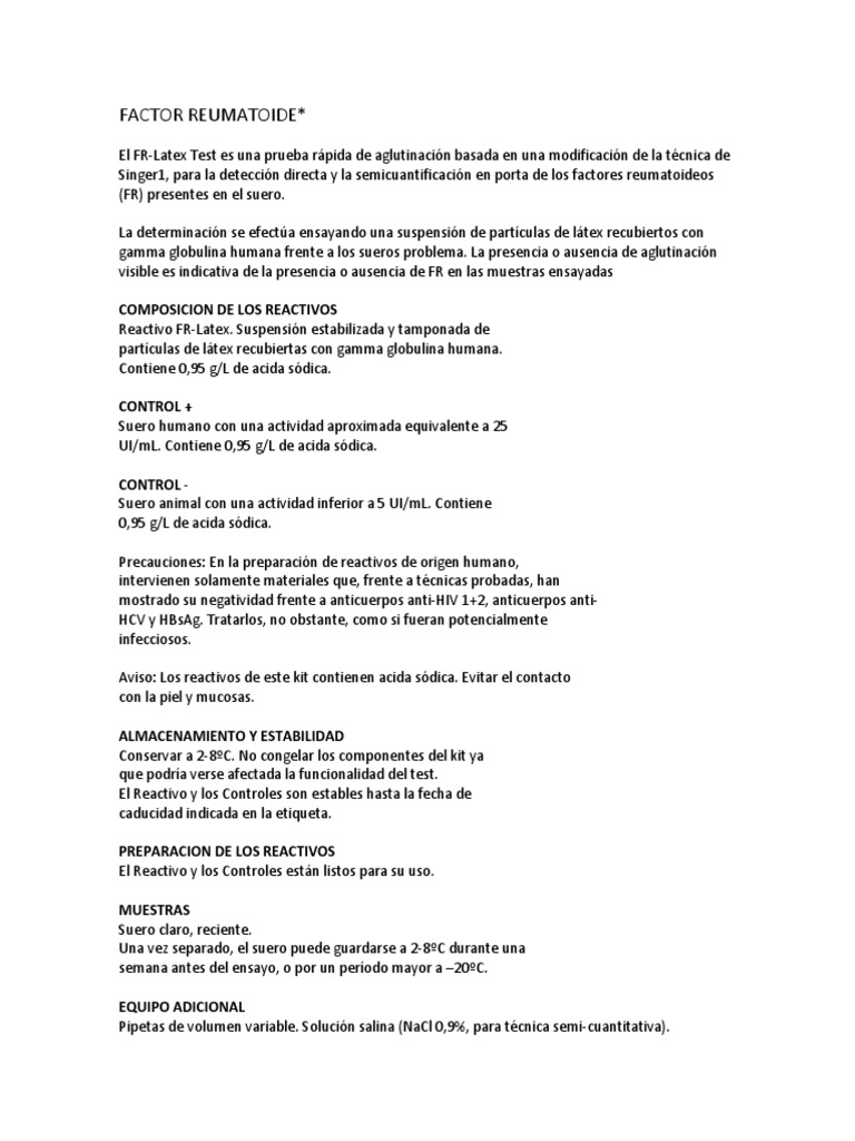 Factor Reumatoide | PDF | Anticuerpo | Artritis Reumatoide