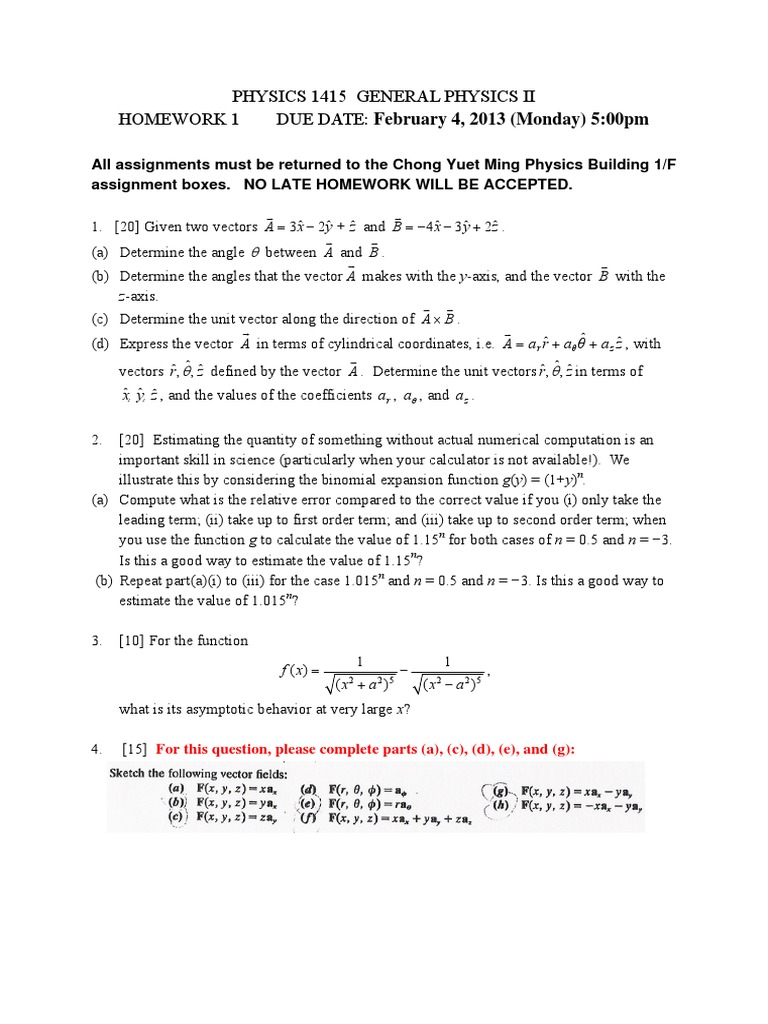 Hw1 Pdf Euclidean Vector Cartesian Coordinate System