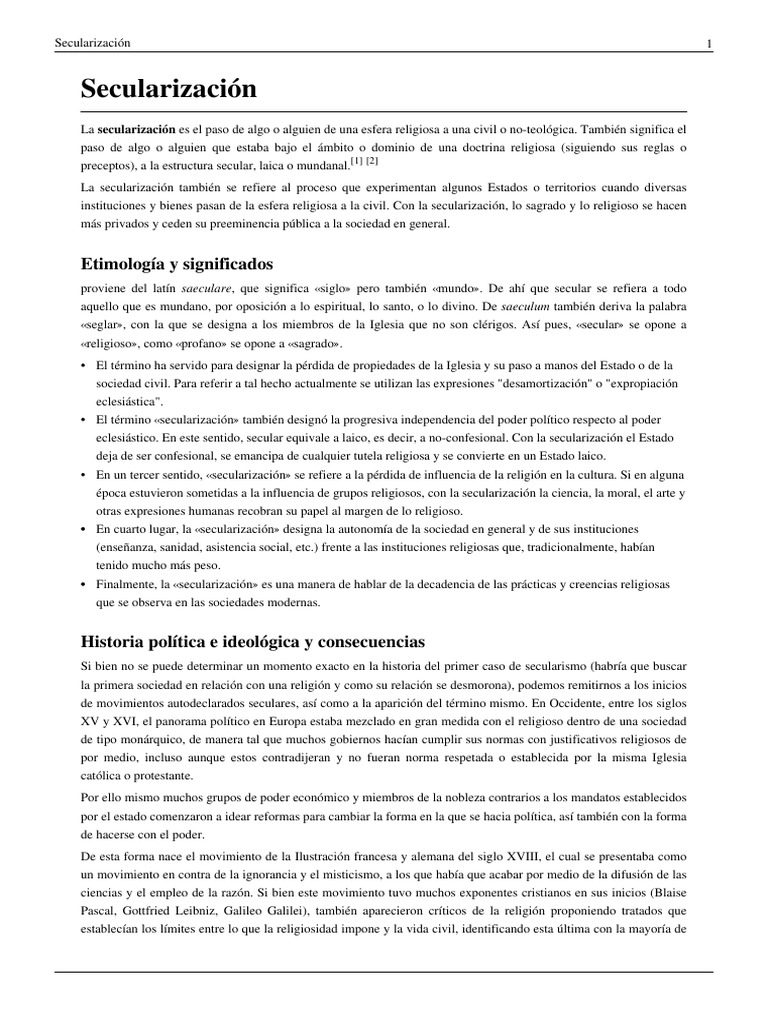 Secularización | PDF | Movimientos filosóficos | Religión y creencia