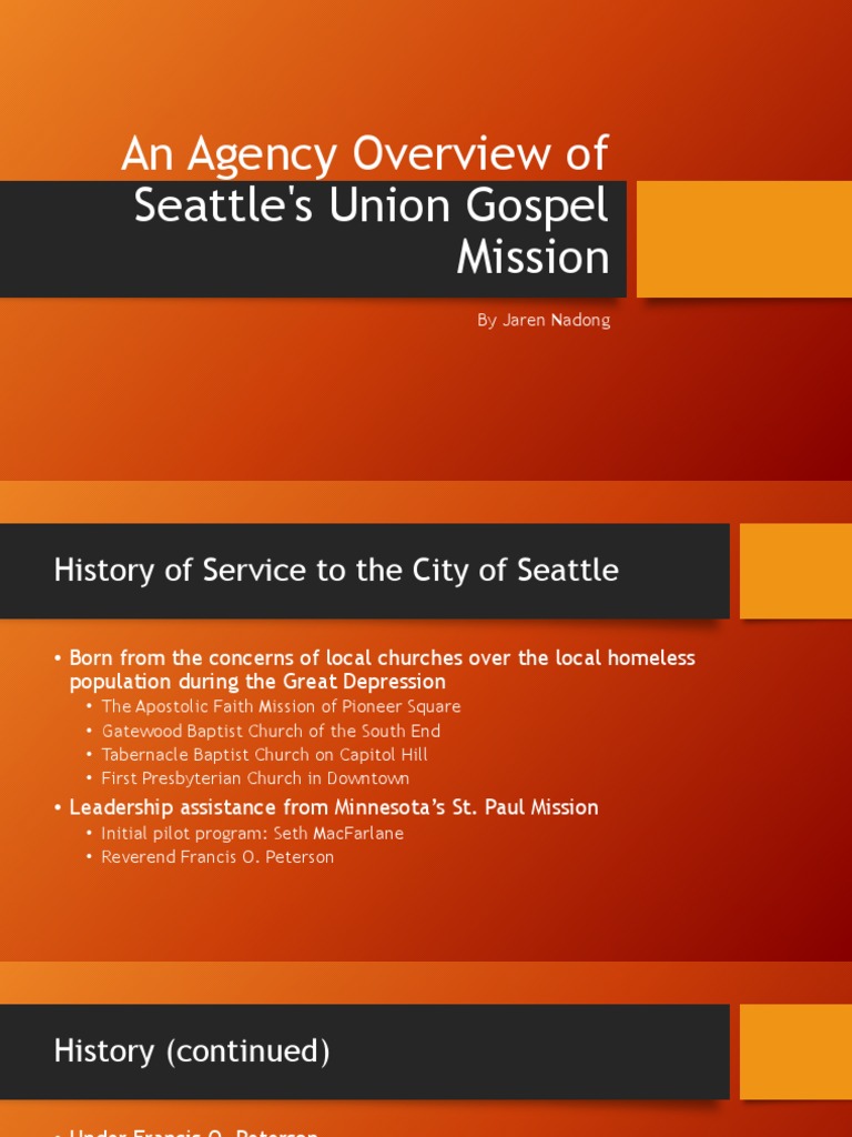 Seattle's Union Gospel Mission Overview | PDF