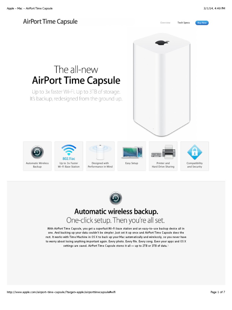 Apple - Mac - AirPort Time Capsule | PDF | Airport | Wi Fi