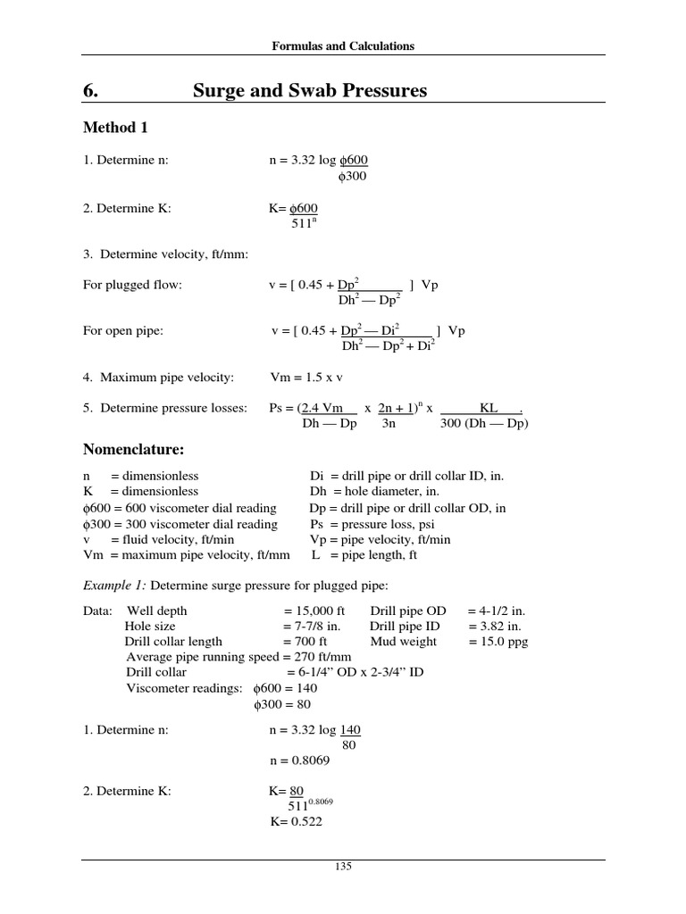 Formulas and Calculations For Drilling, Production and Work-Over ...