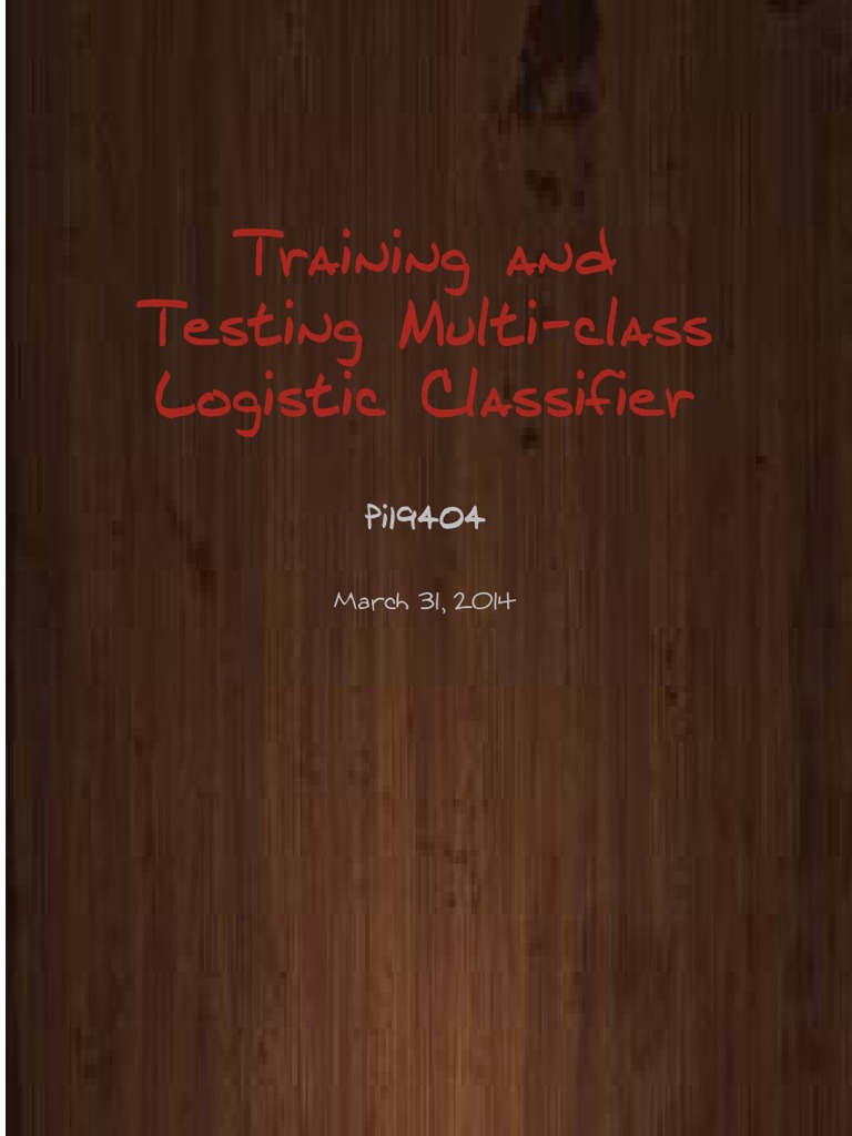 Multi Class Logistic Regression Training and Testing | PDF | Test Set ...