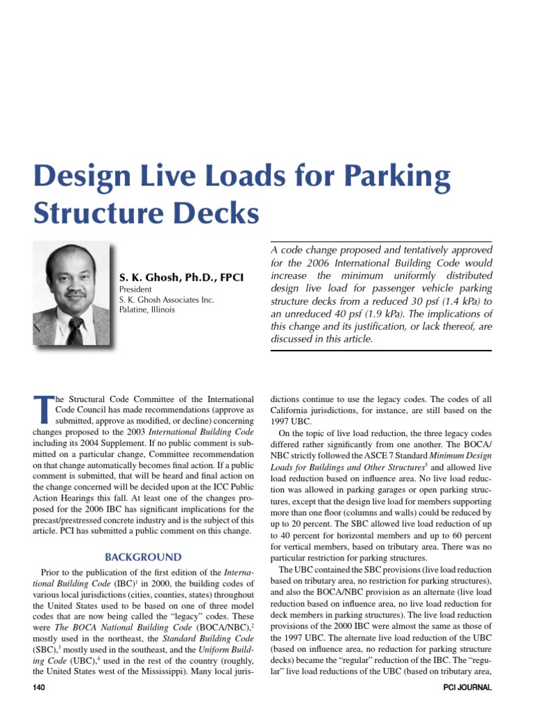 Design Load Parking 2005 | PDF | Structural Load | Building
