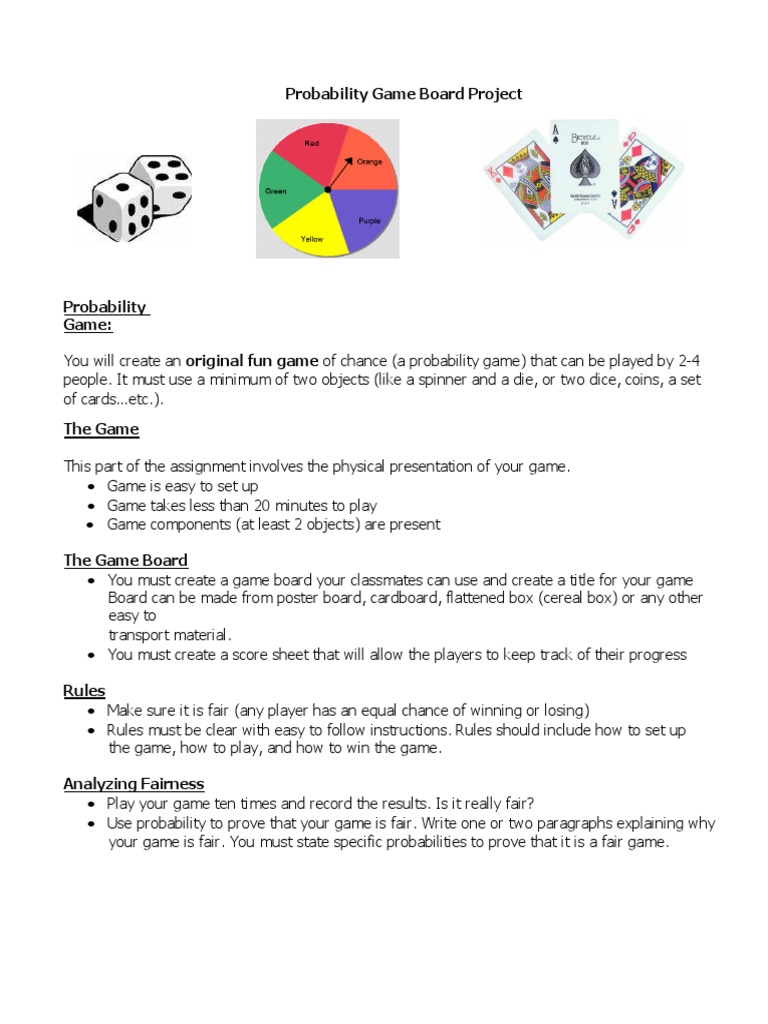 Probability Board Game Project | PDF | Probability | Cognition