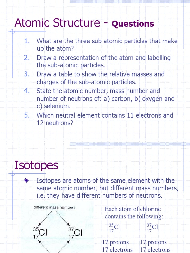 Atomic Structure CHEMISTRY A LEVEL | PDF | Electron Configuration ...