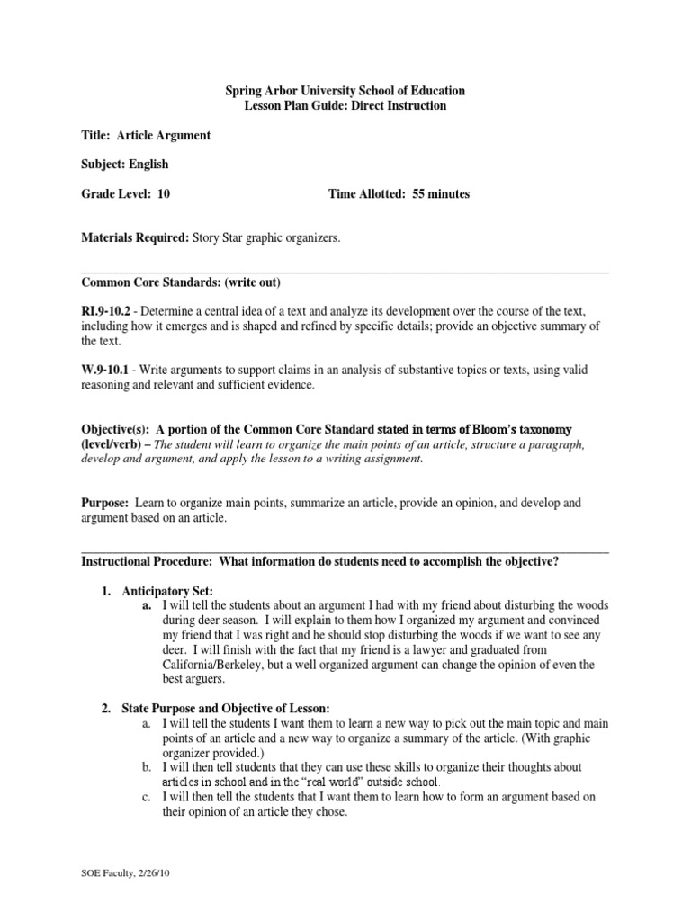 Lesson Plan 4 Story Star Graphic Organizer | PDF | Educational ...