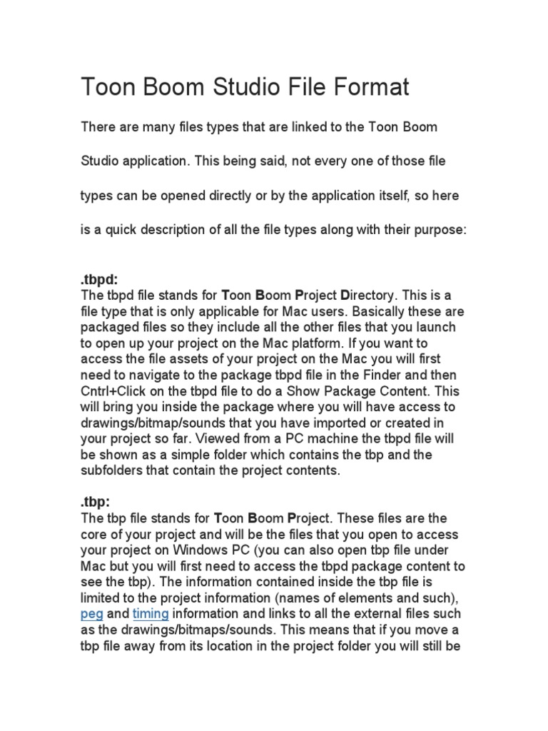 Toon Boom Studio File Types Explained | PDF | File Format | Computer File