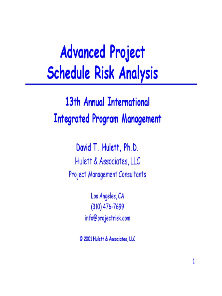 Schedule Risk Analysis | PDF | Risk | Applied Mathematics