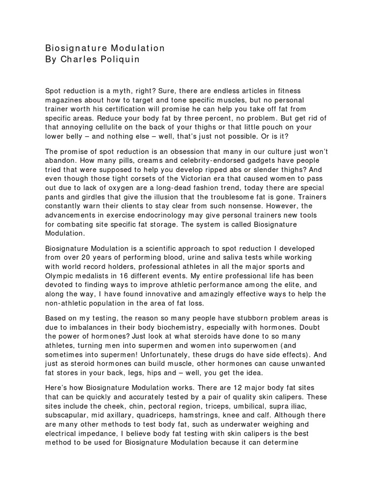 Biosignature Modulation | PDF | Adipose Tissue | Dietary Supplements