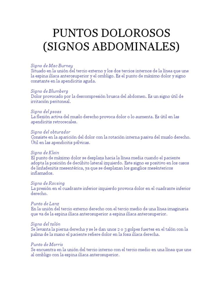 Signos de Abdomen | PDF | Abdomen | Anatomía de los primates