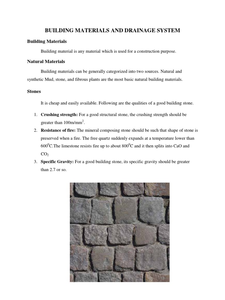 Building Materials and Drainage Systems | PDF | Lime (Material ...