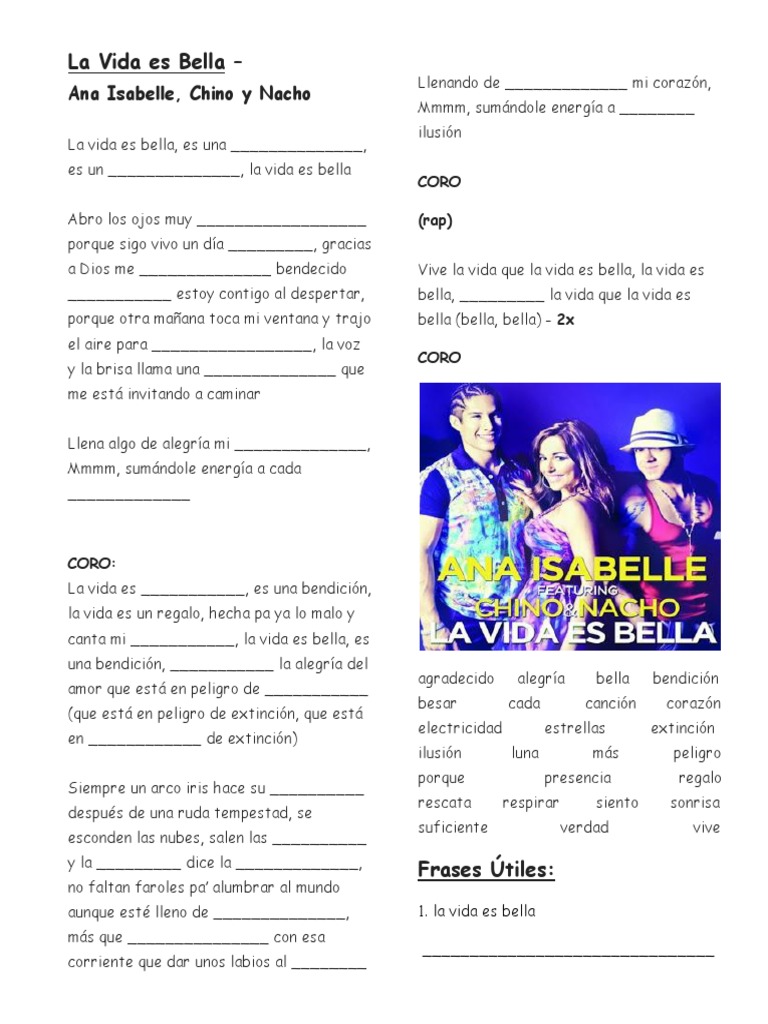 La Vida Es Bella - Ana Isabelle Chino y Nacho | PDF | Crecimiento ...