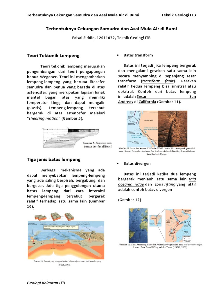 Terbentuknya Cekungan Samudra Dan Asal Mula Air Di Bumi | PDF ...