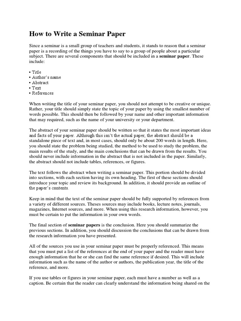 How to Write a Seminar Paper | Abstract (Summary) | Communication