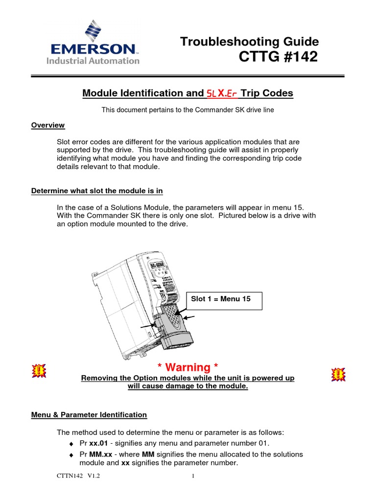 Emerson Module Identification and X. Trip Codes | PDF | Computing ...