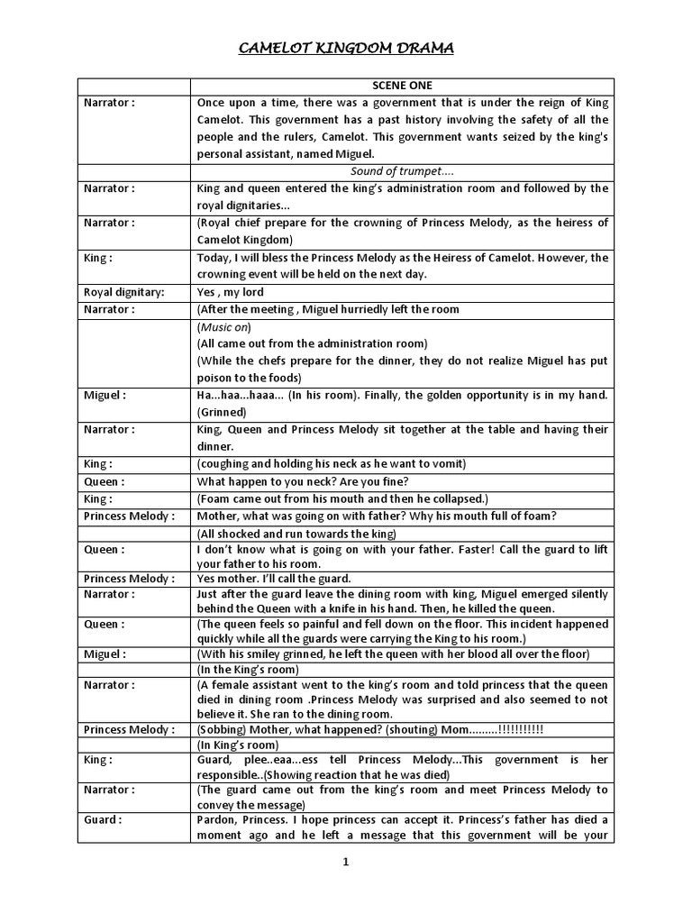 Camelot Kingdom Drama Script | PDF
