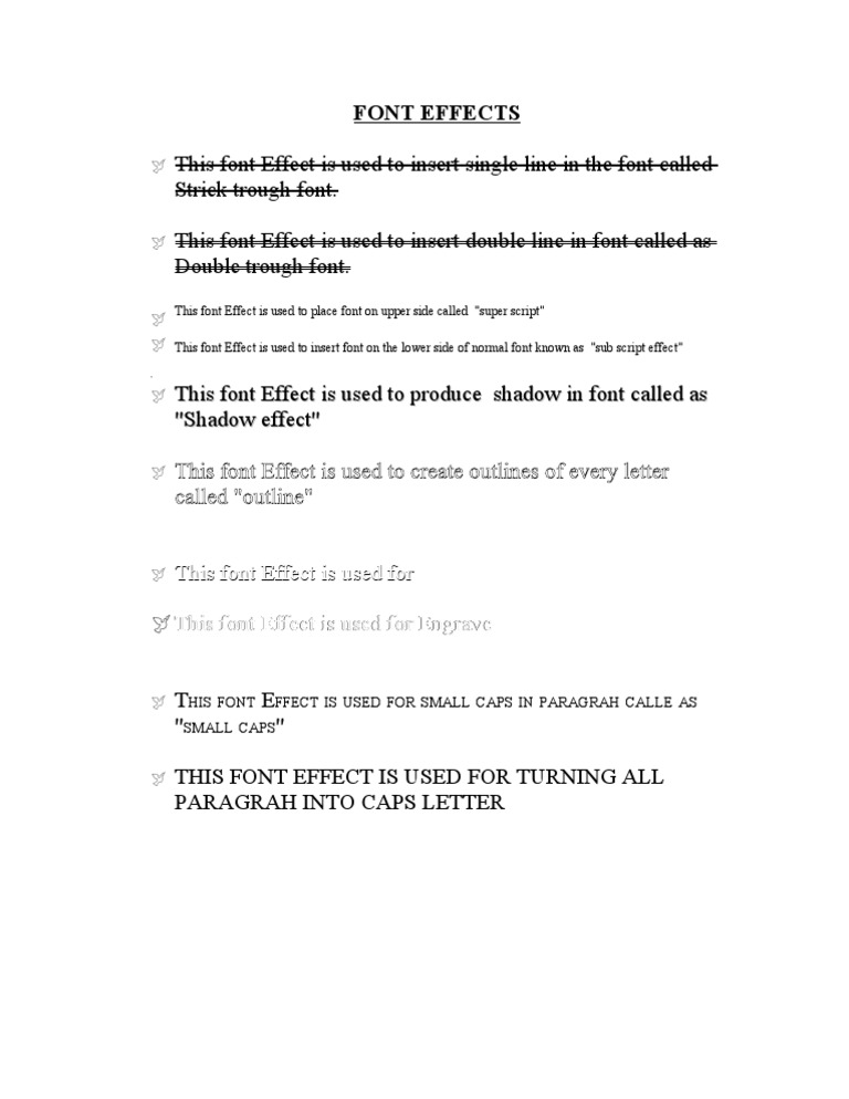 Overview of Font Effects | PDF
