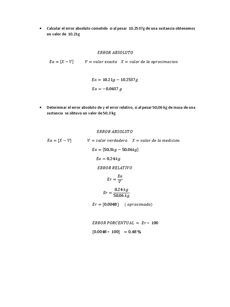 Calcular El Error Absoluto | PDF
