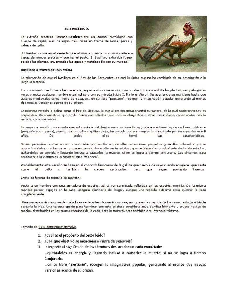 El Basilisco | PDF | Naturaleza | Ocio