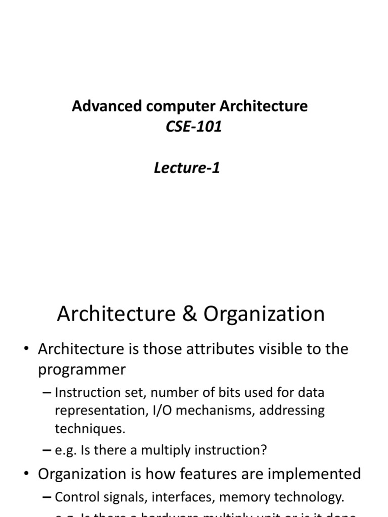 Introduction To Computer Architecture | PDF | Instruction Set | Central Processing Unit
