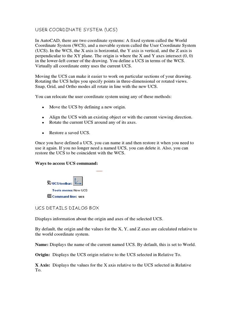 (Ucs) User Coordinate System | PDF | Cartesian Coordinate System ...
