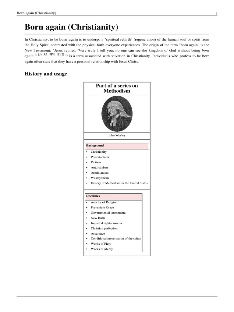 Born Again (Christianity) (Wikipedia En) | PDF | Born Again | United ...