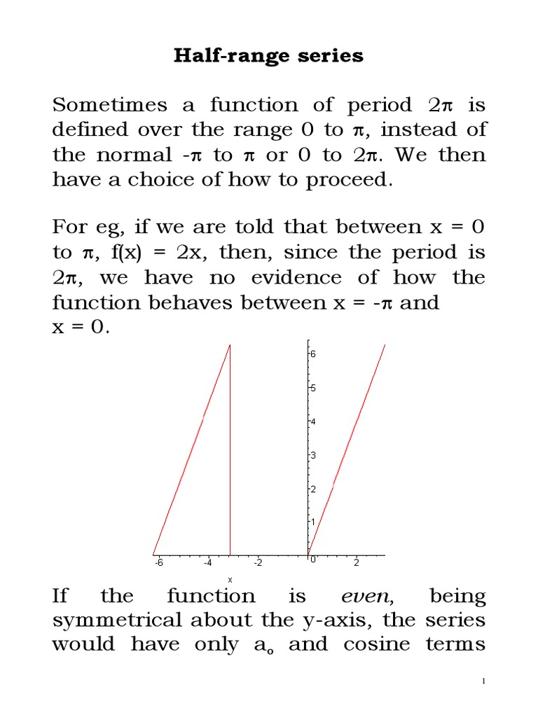 7.half Range Series | PDF | Sine | Fourier Series