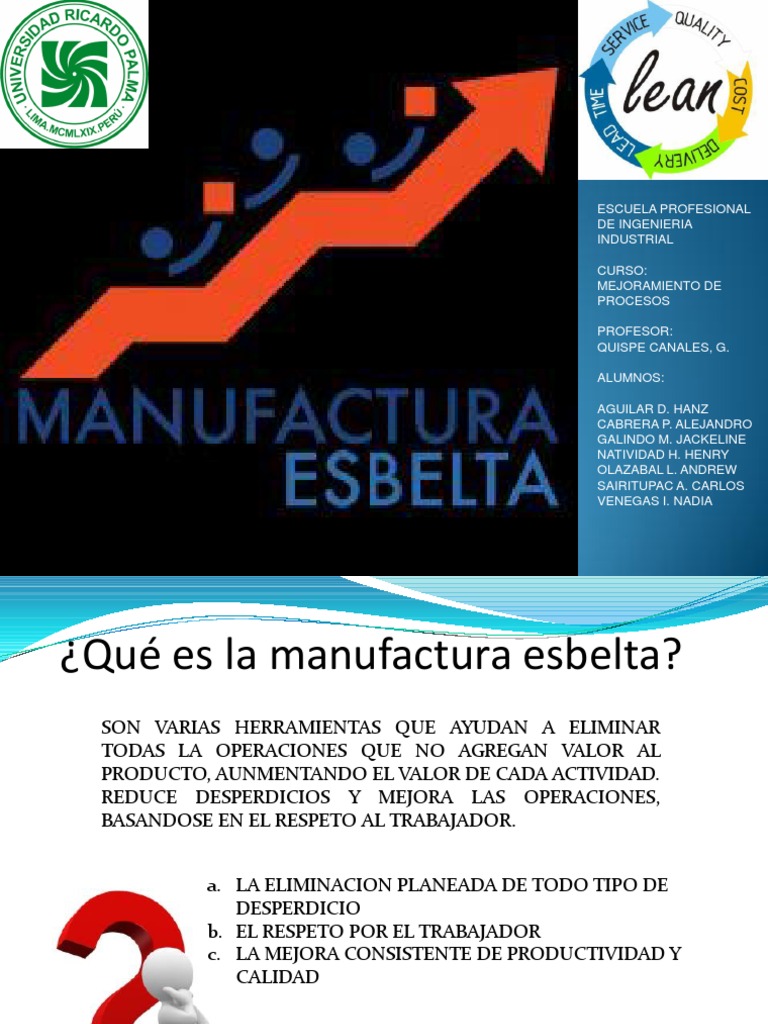 Manufactura Esbelta Diapositivas | PDF | Lean Manufacturing | Industrias