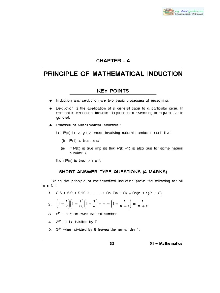 Principle Of Mathematical Induction Chapter 4 PDF