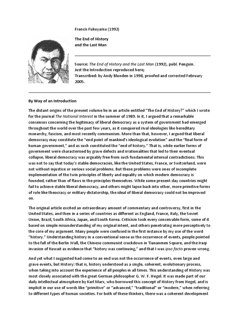 The End of History and The Last Man | PDF | Liberalism | Liberal Democracy