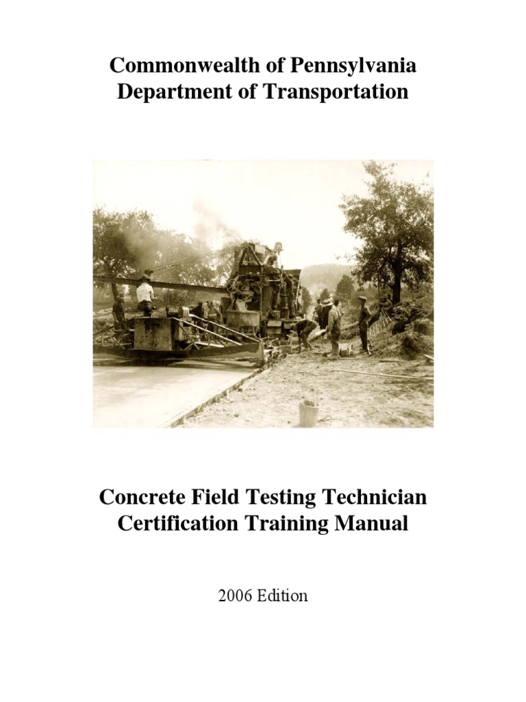 Concrete Field Testing Technician_CTM | Specification (Technical ...
