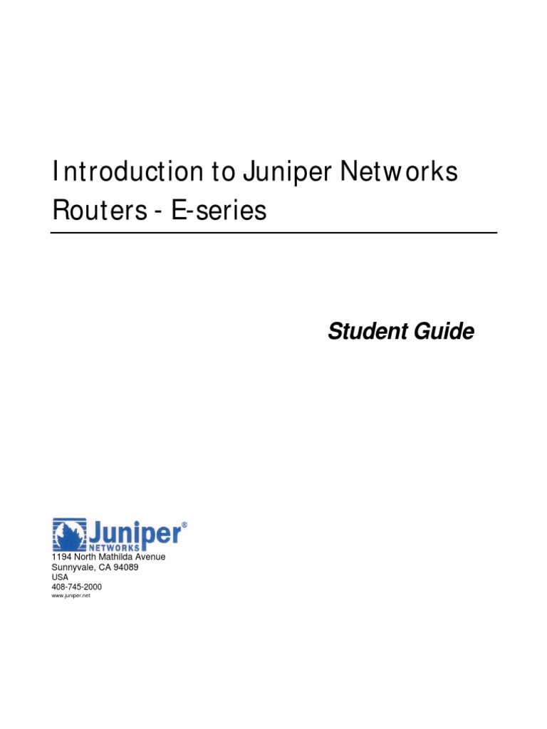 E-Series Introdution To Juniper Network Routers | PDF | Virtual Private ...