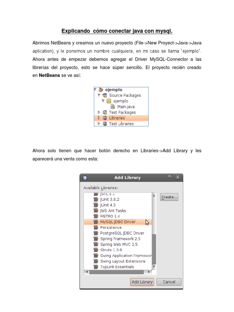 Explicando Cómo Conectar Java Con Mysql | PDF | Java (lenguaje de programación) | Programación ...