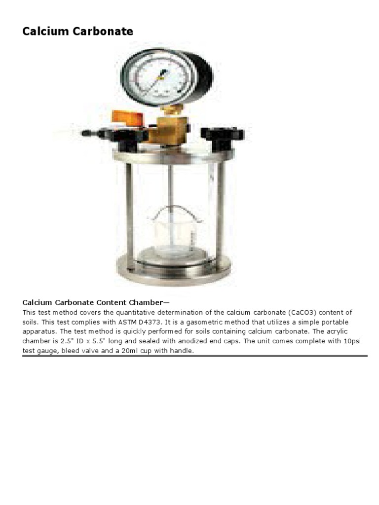 Calcium Carbonate Content Test Method | PDF