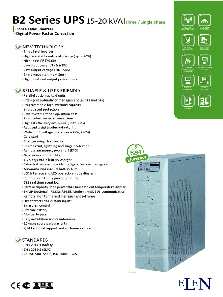 B2 Series UPS: New Technology | PDF | Input/Output | Battery (Electricity)