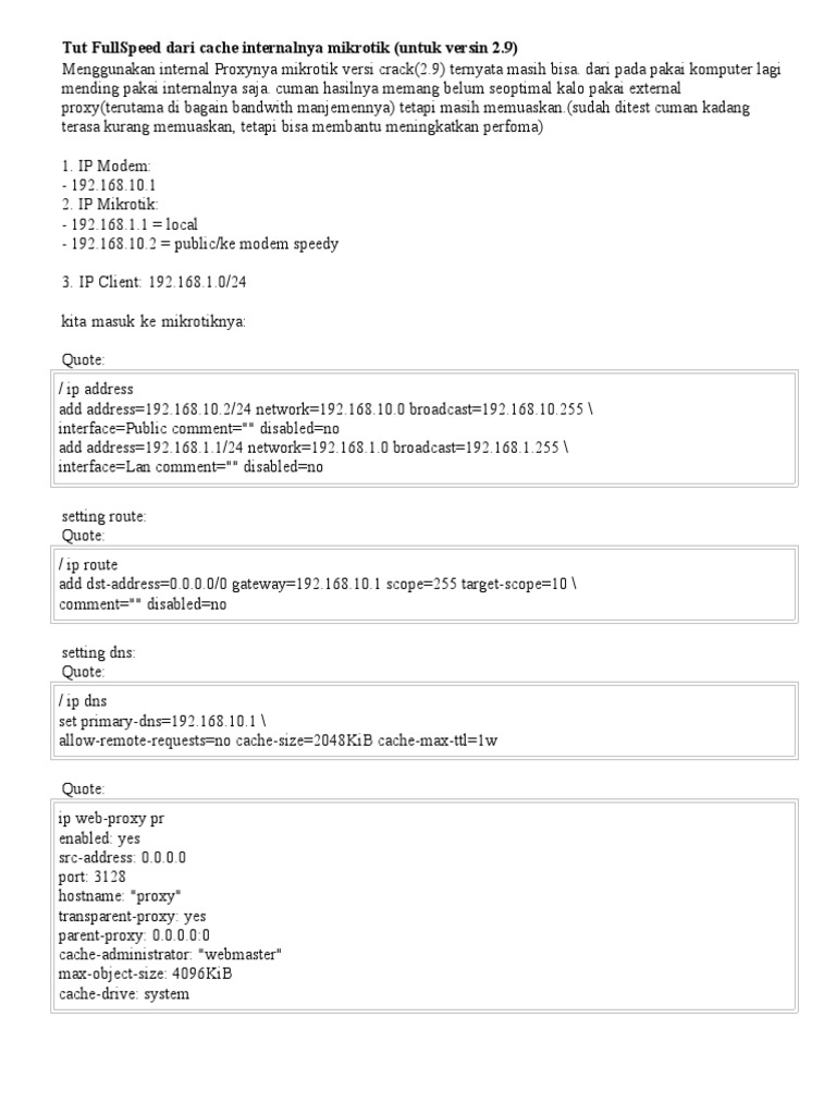 Tutorial Mikrotik 2 | PDF | Proxy Server | Firewall (Computing)