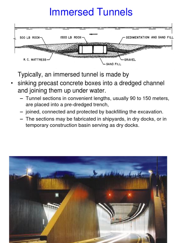Immersed Tunnels | PDF | Tunnel | Dredging