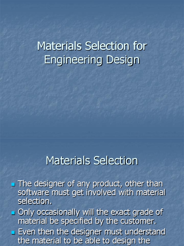 Materials Selection For Engineering Design | PDF | Industries | Science