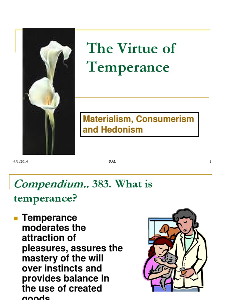 The Virtue of Temperance: Materialism, Consumerism and Hedonism | PDF ...