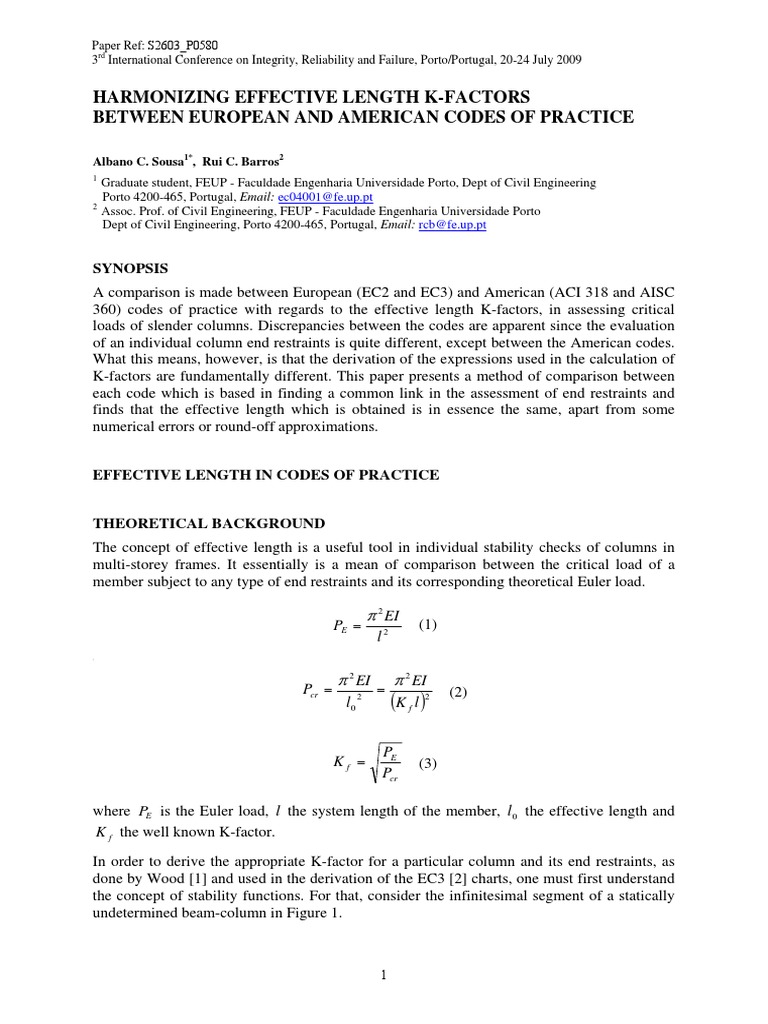 Harmonizing Effective Length K-Factors Between European and American ...