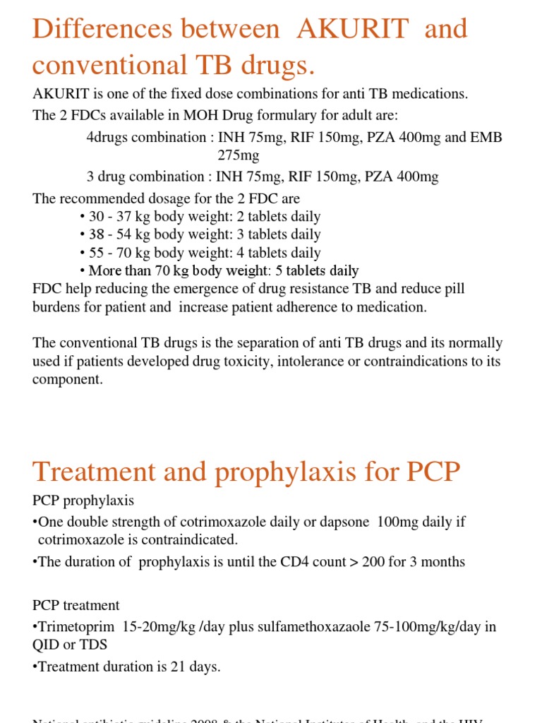 Differences Between AKURIT and Conventional TB Drugs | PDF ...