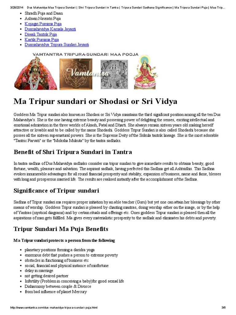 Benefits of Worshipping the Goddess Tripura Sundari: Spiritual ...