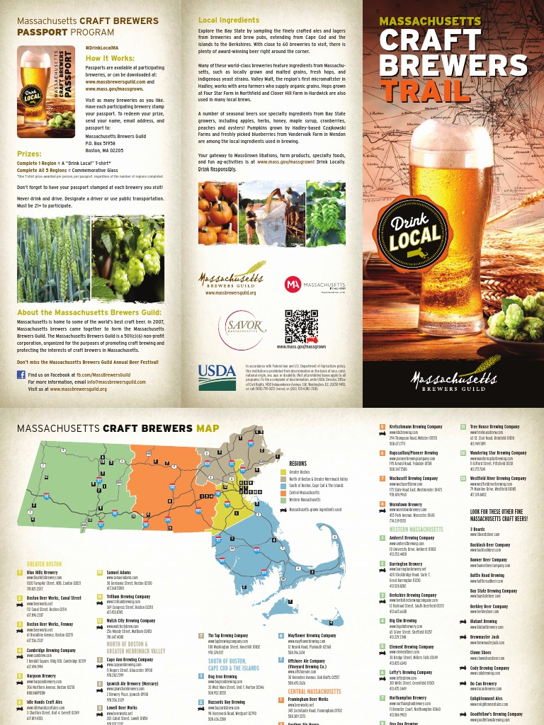 Massachusetts Craft Brewers Tourism Map | PDF | Microbrewery | Brewery